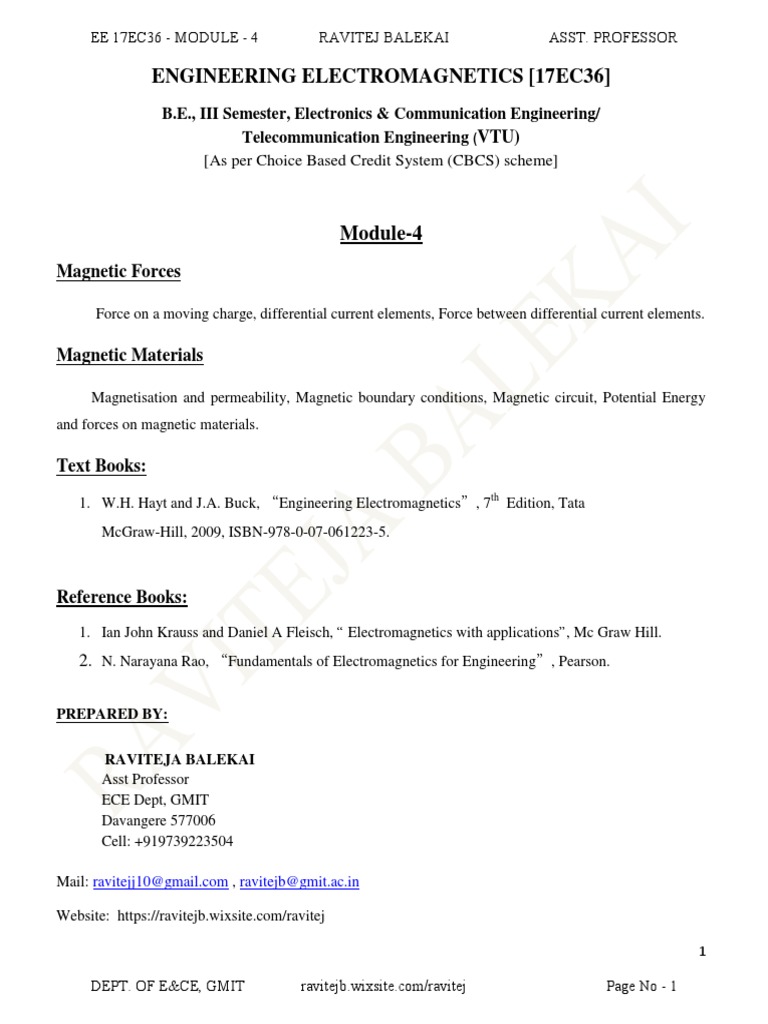 Ee-Module 4 PDF | PDF | Magnetization | Dipole