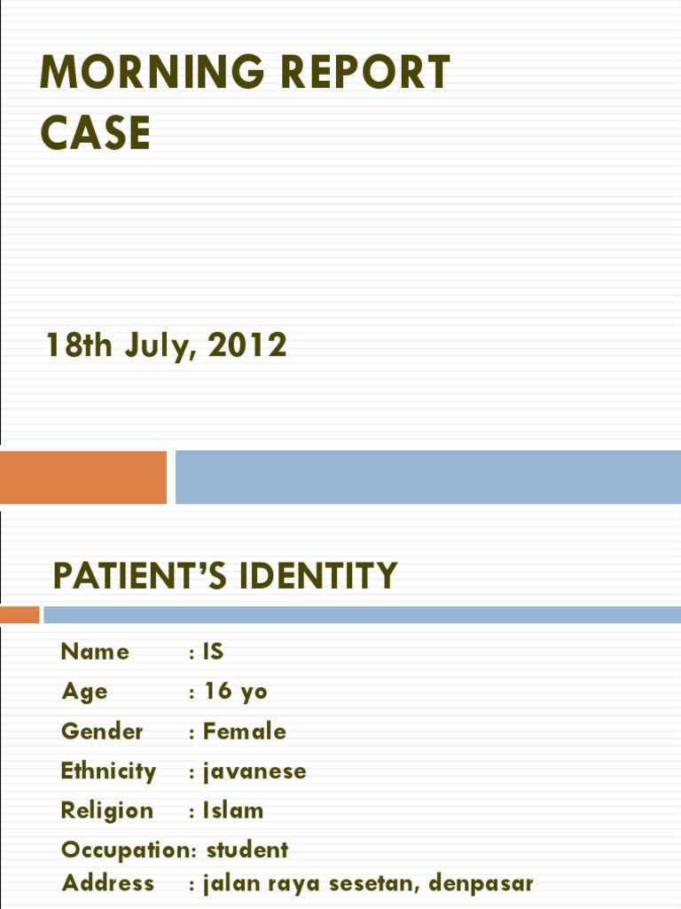 Morning Report Case: 18th July, 2012 | PDF | Clinical Medicine ...