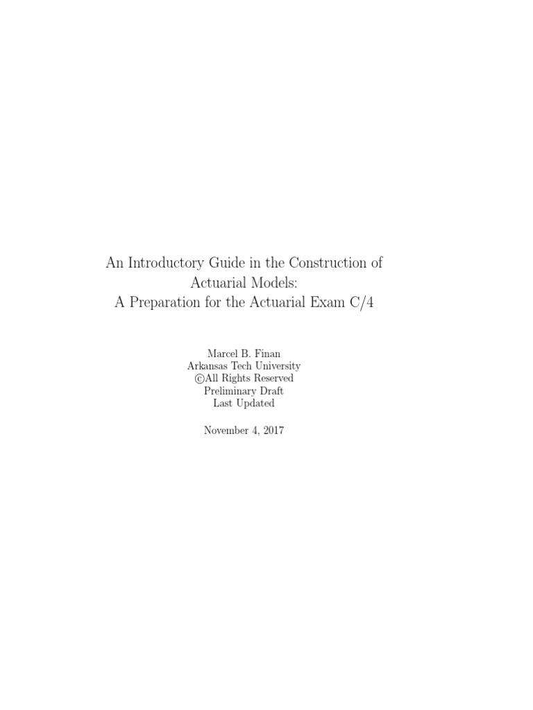 Actuarial Exam C Preparation Guide | PDF | Probability Distribution ...