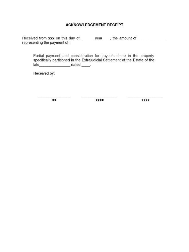 Acknowledgement Receipt | PDF