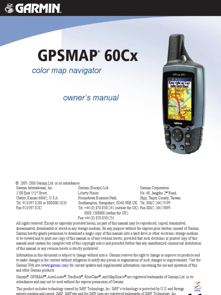 Gpsmap 60Cx: Color Map Navigator Owner's Manual | PDF | Secure Digital ...
