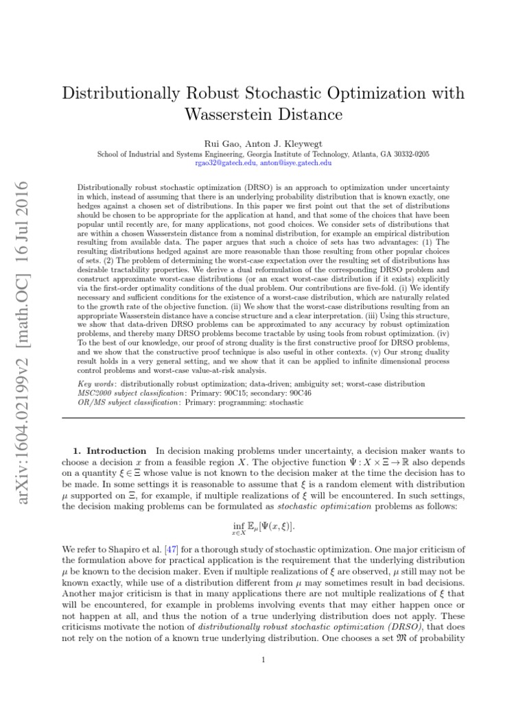 Data-Driven Robust Optimization | PDF | Mathematical Optimization | Metric Space