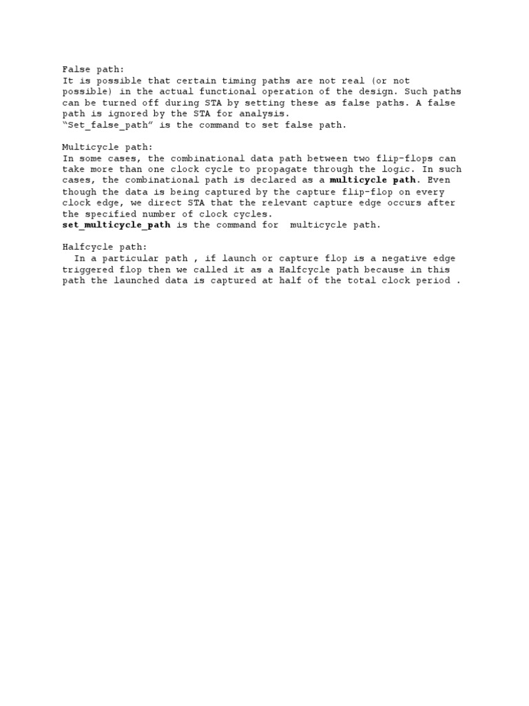 Setting False and Multicycle Paths in STA | PDF | Teaching Methods ...