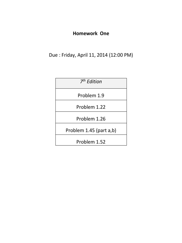 Homework One | PDF