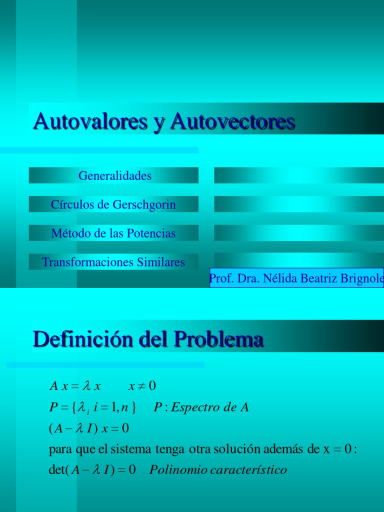 Autovalores y Autovectores | Descargar gratis PDF | Valores propios y ...