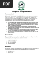 Drug-Free Workplace Sample Policy | PDF | Drug Test | Substance Abuse