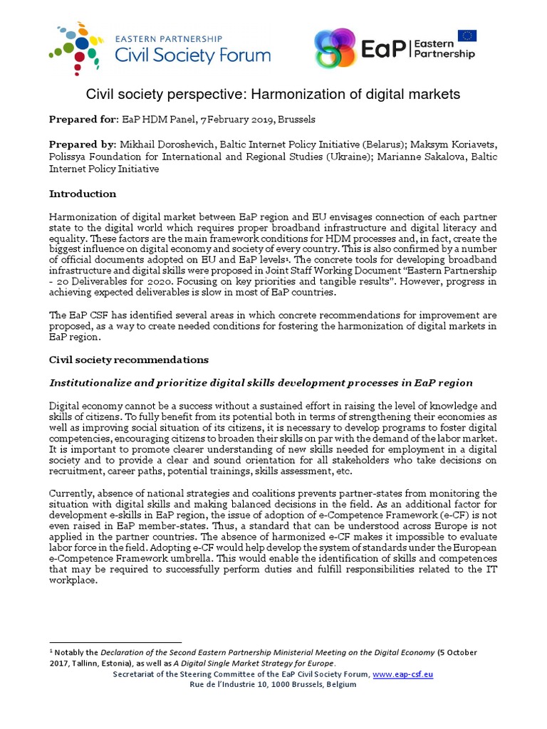 EaP CSF Recommendations | PDF | Business