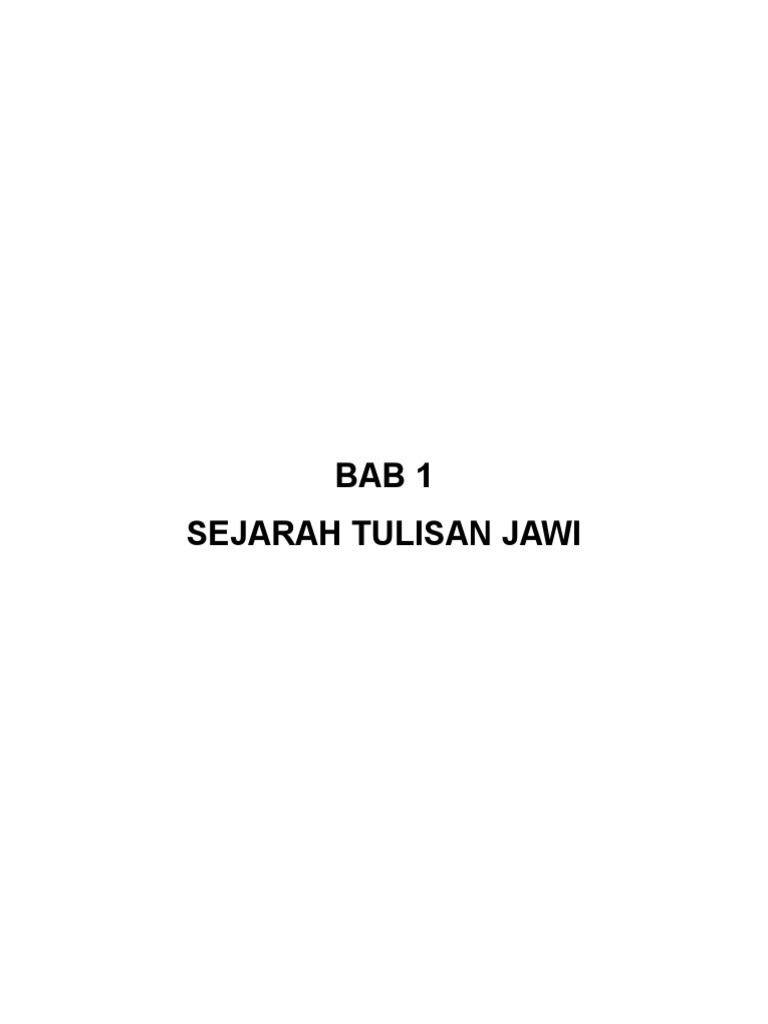 Bab 1 - Sejarah Tulisan Jawi | PDF