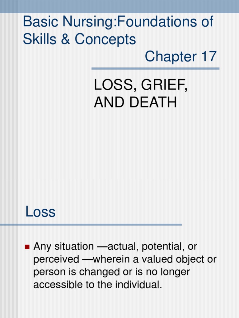 Basic Nursing:Foundations of Skills & Concepts: Loss, Grief, and Death ...