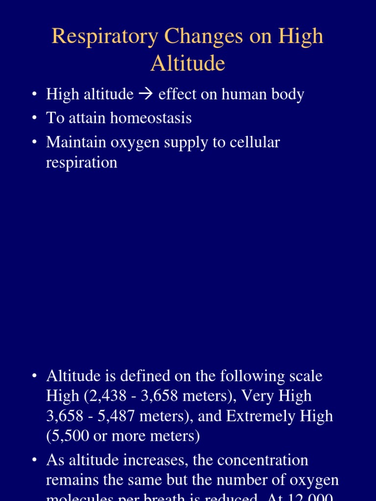 Respiratory Changes On High Altitude | PDF | Respiratory System ...
