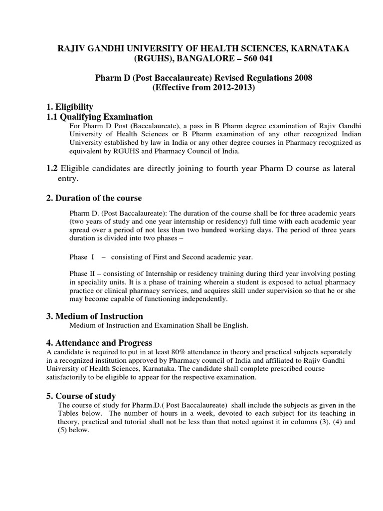 PharmD PB Revised A Effective Form 2012 2013 | Download Free PDF ...