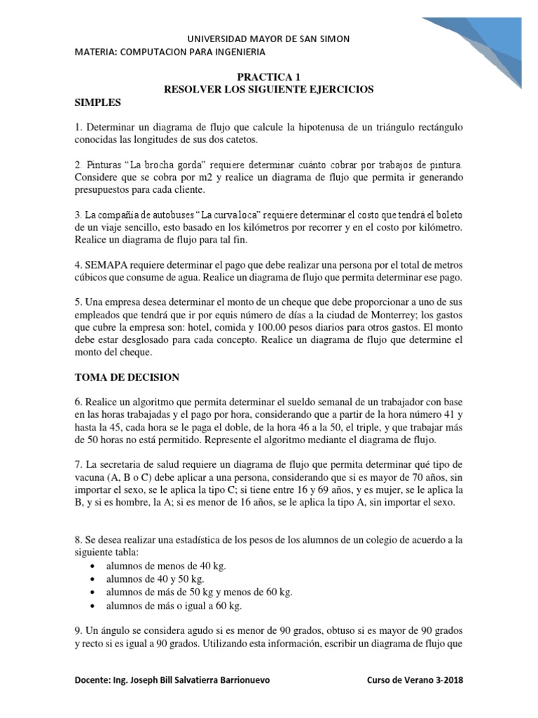 Practica Computacion Umss | PDF | Matriz (Matemáticas) | Algoritmos