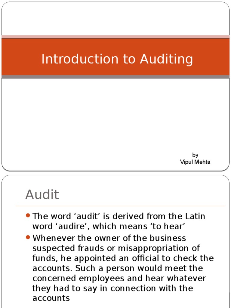 Introduction To Auditing | PDF | Financial Audit | Audit