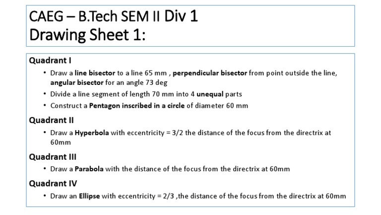CAEG Assignment - Div 1 - Sheet 1 | PDF