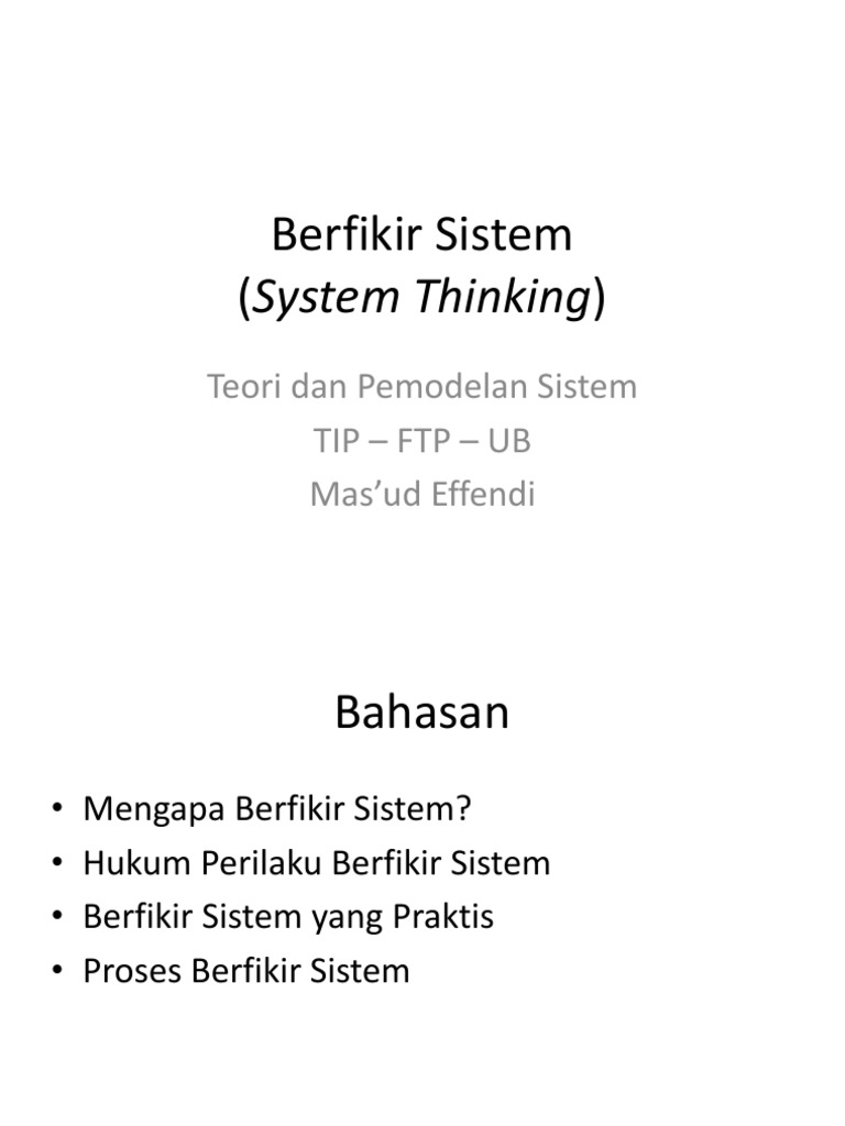 System Thinking | PDF
