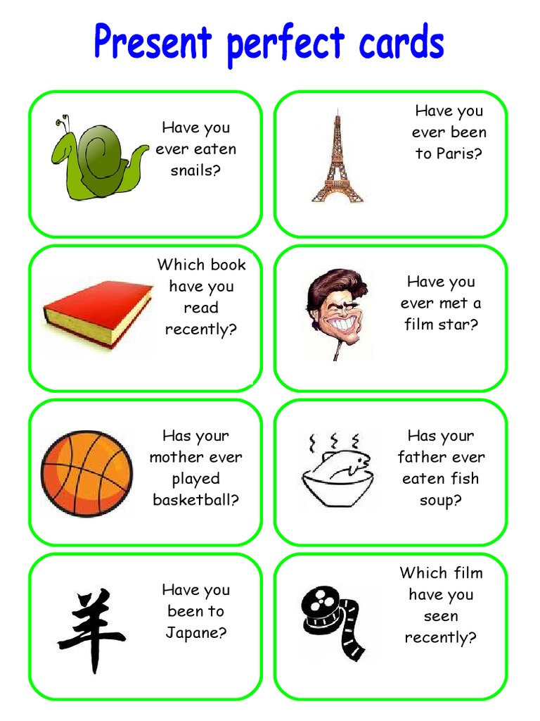 Present Perfect Cards | PDF