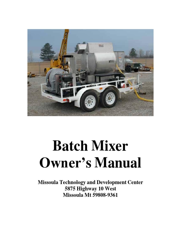 Batch Mixer Manual | PDF | Valve | Diesel Engine