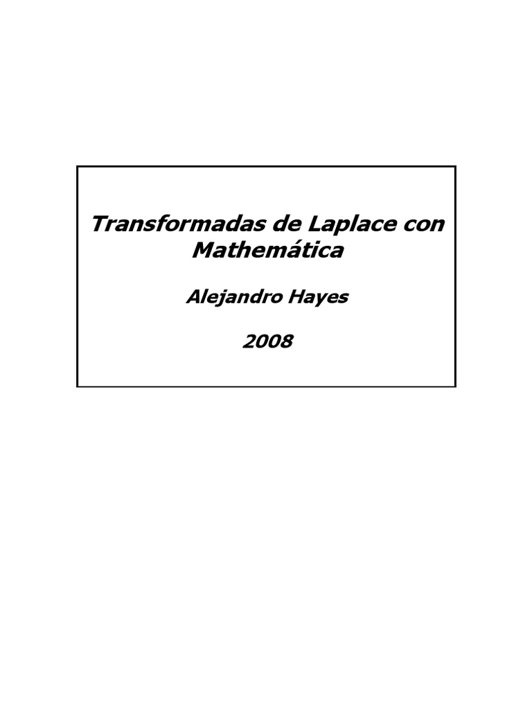 Tranformadas de Laplace Con Mathematica | PDF | Transformada de Laplace ...