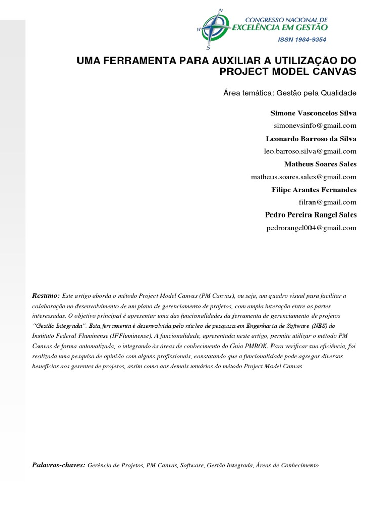 Canvas X Pmbok | Download grátis PDF | Gestão de projetos | Business