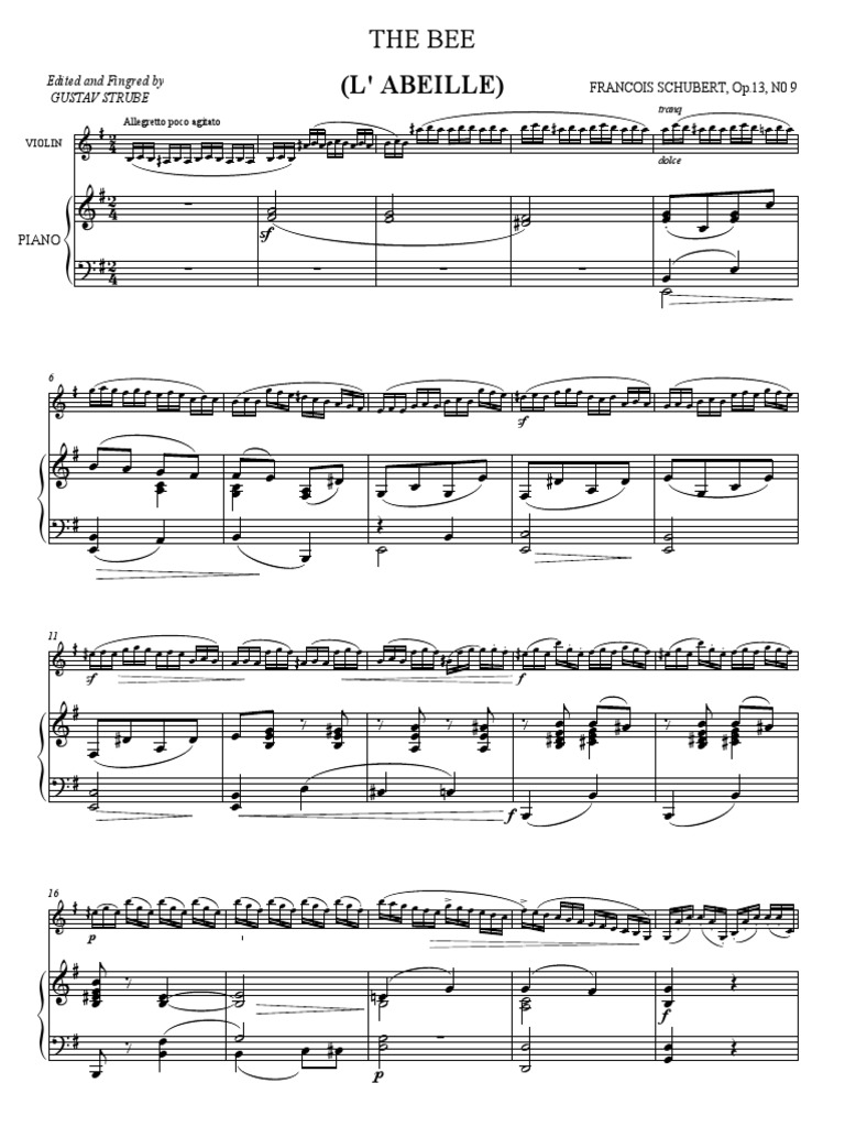 The Bee Full Score F. Schubert | PDF | Classical Music | Musical ...