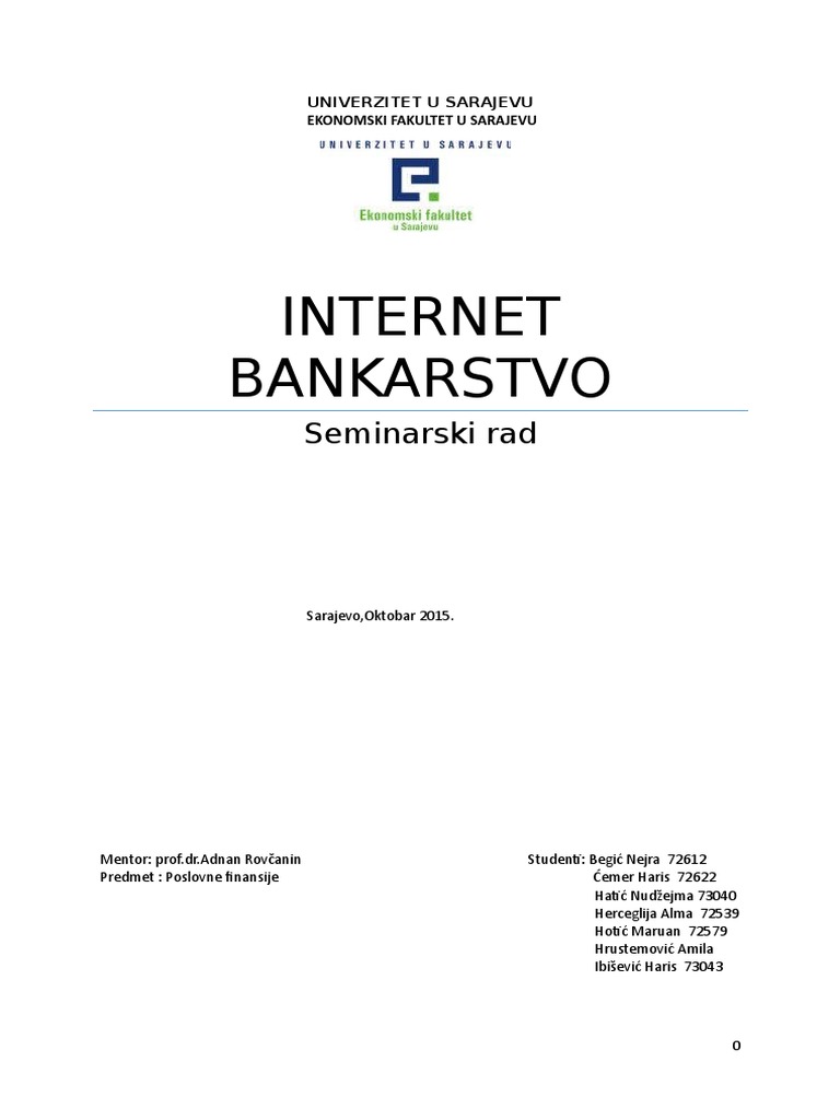Internet Bankarstvo S | PDF