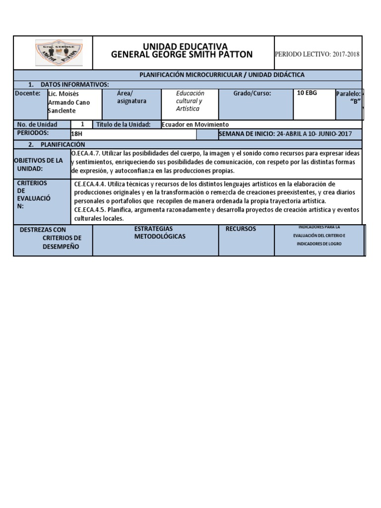 Eca Pud 10 Mo Unidad 1 | PDF | Teatro | Bailes