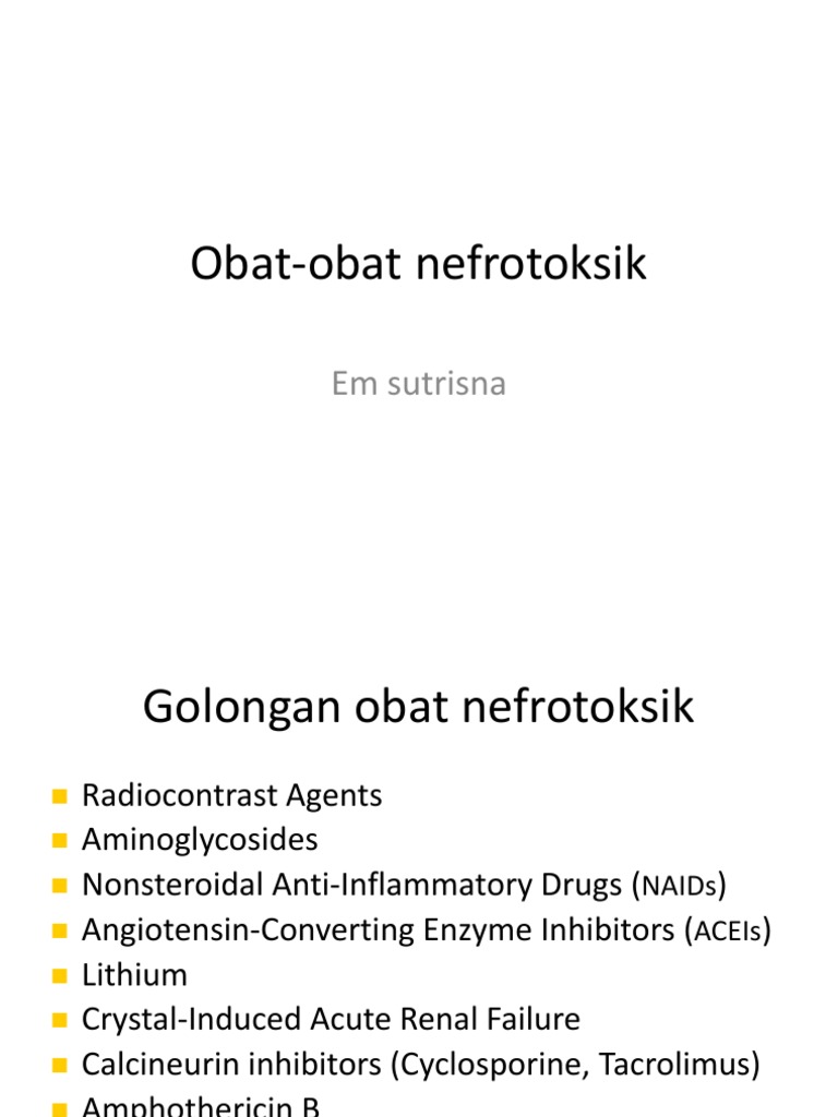 Obat-Obat Nefrotoksik | PDF | Nonsteroidal Anti Inflammatory Drug ...