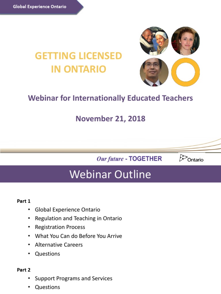 Getting Licensed in Ontario: Webinar For Internationally Educated ...
