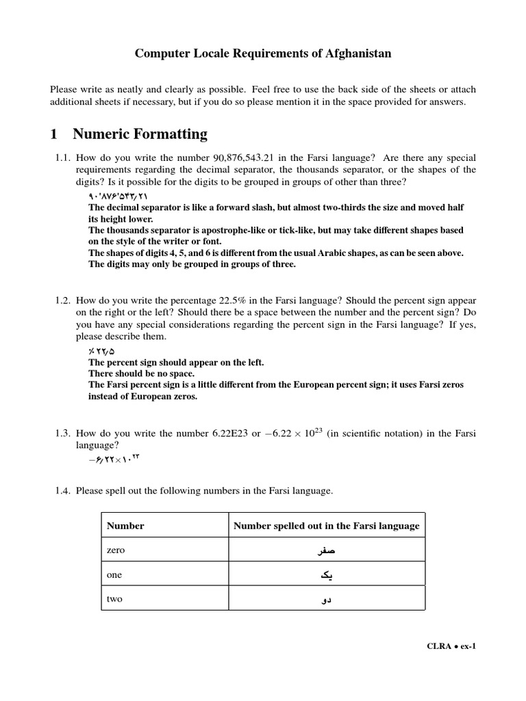 Clra Farsi Example | PDF | Persian Language | Character Encoding
