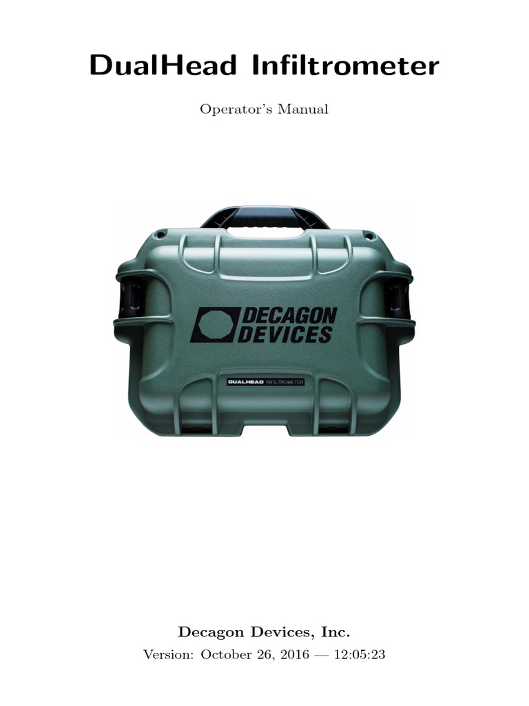 Decagon DualHead Infiltrometer Manual | PDF | Menu (Computing) | Pump