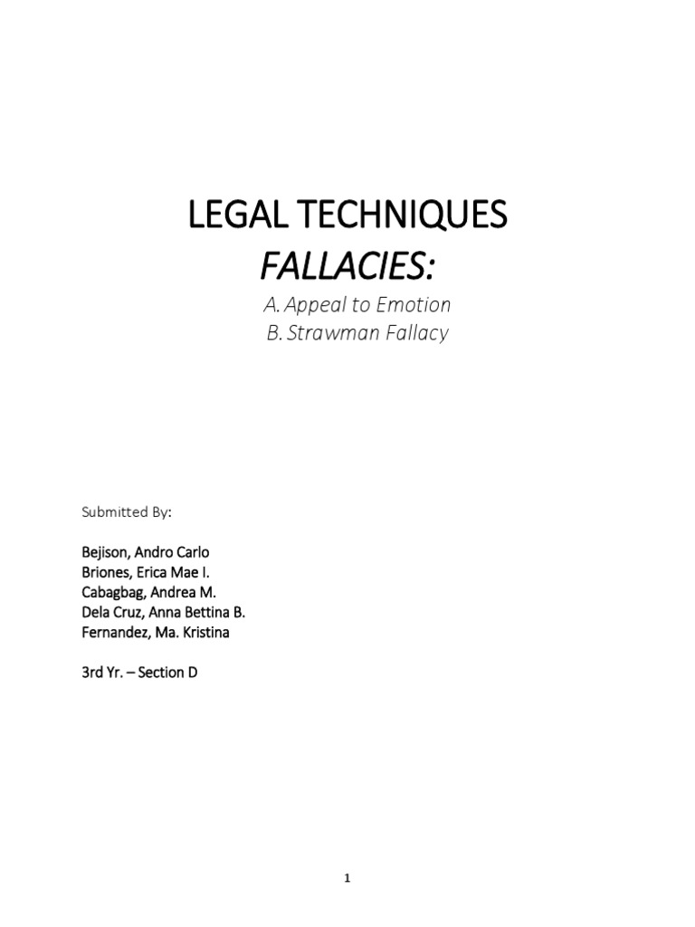 Legal Techniques: Fallacies | PDF | Argument | Fallacy