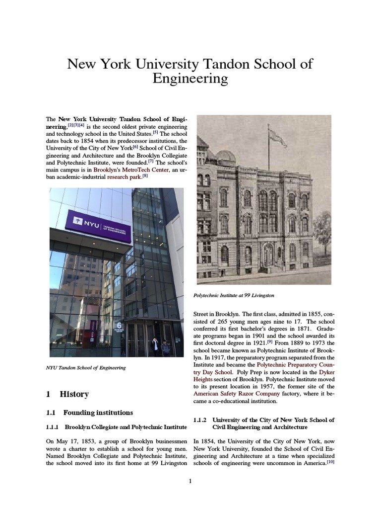 New York University Tandon School of Engineering | PDF | New York ...