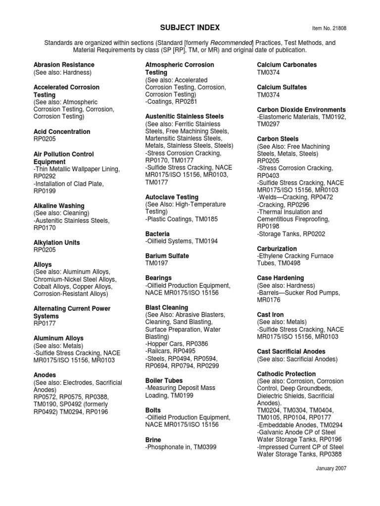 Nace Index PDF | PDF | Corrosion | Stainless Steel