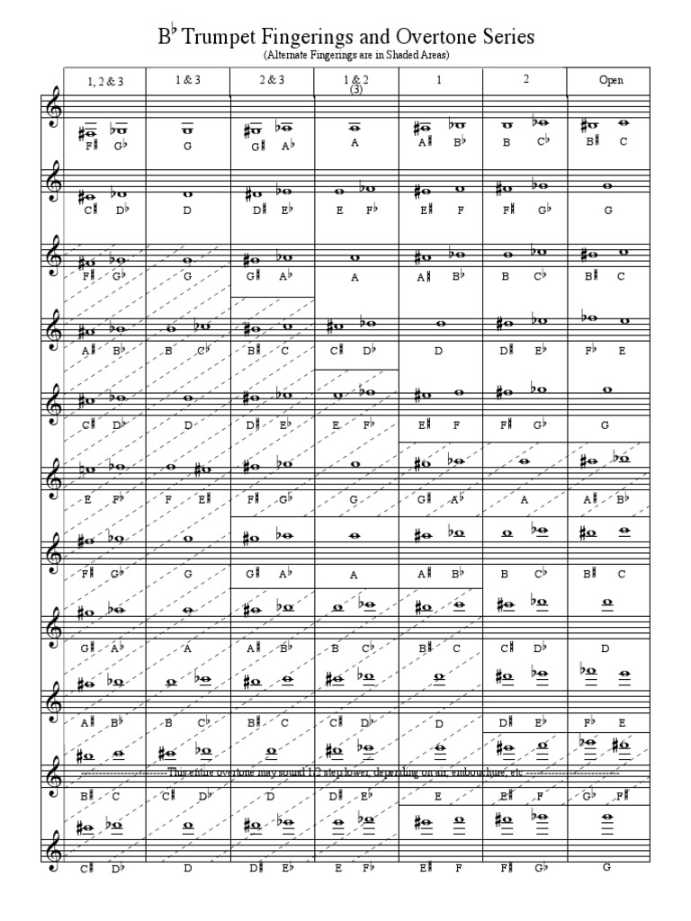 Trumpet Fingering | PDF | Aerophones | Brass Instruments