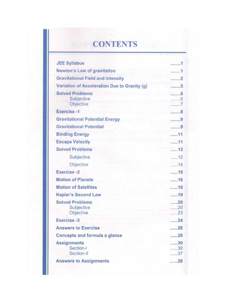 Fiitjee Gravitation Pdf