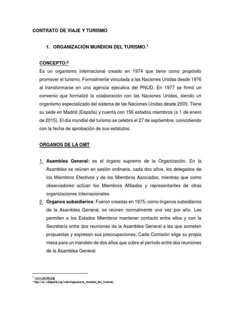 Contrato de Viaje y Turismo | PDF | Gobierno | Economias