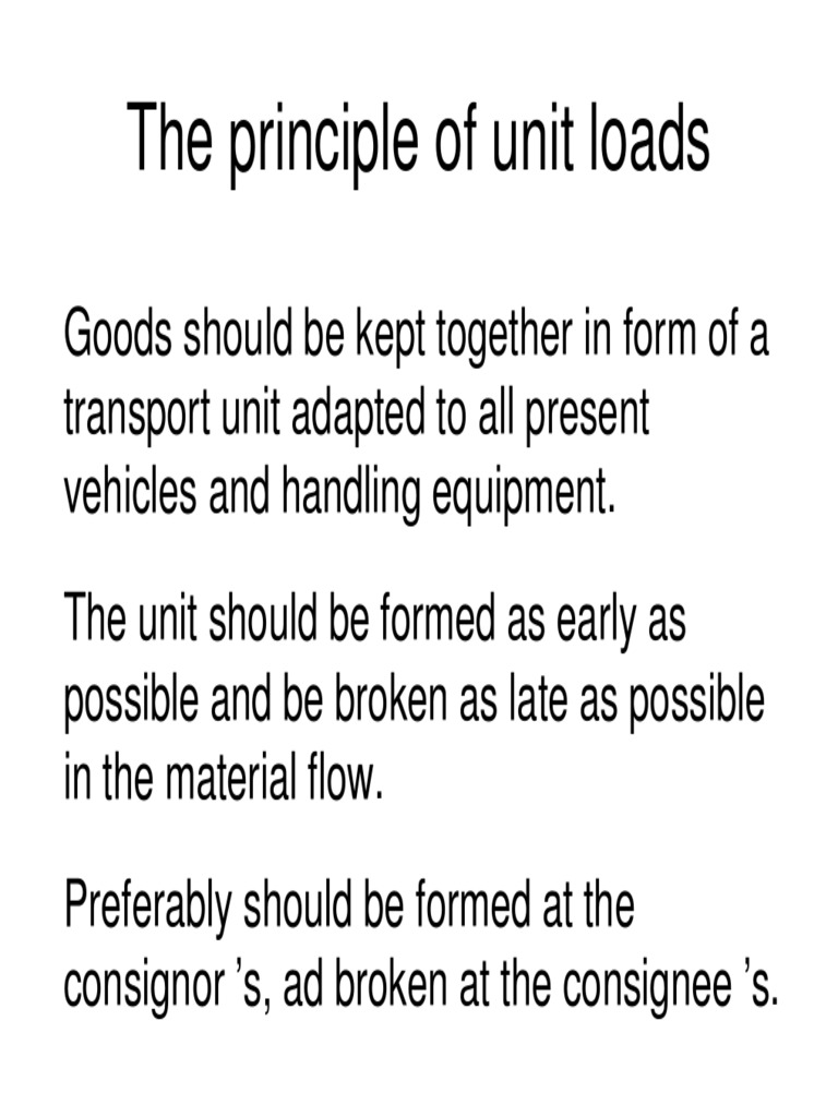 The Principle of Unit Loads | PDF | Cargo | Transport