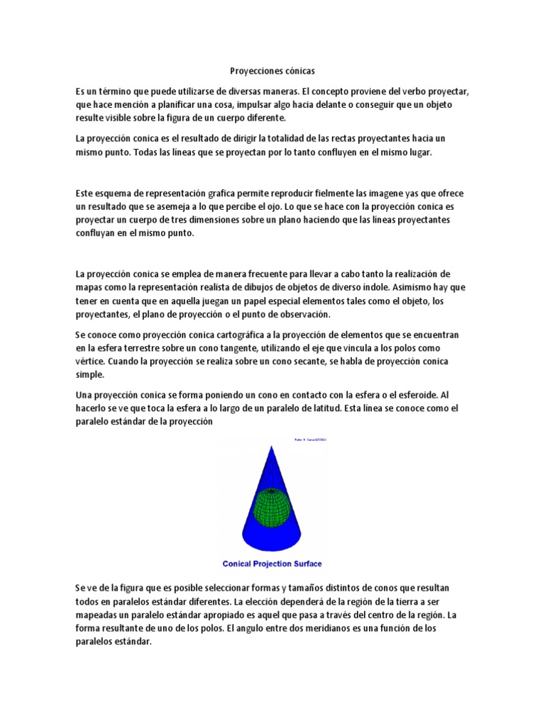 Proyecciones Cónicas en Cartografía | PDF | Cartografía | Espacio