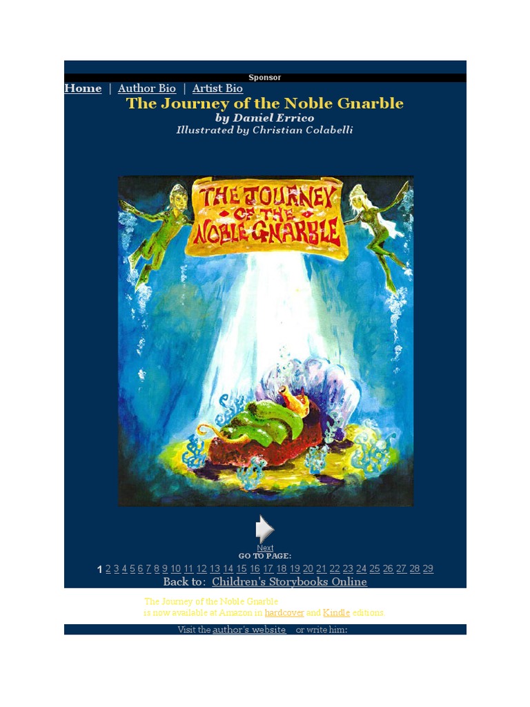 The Journey of The Noble Gnarble: Home - Author Bio - Artist Bio | PDF