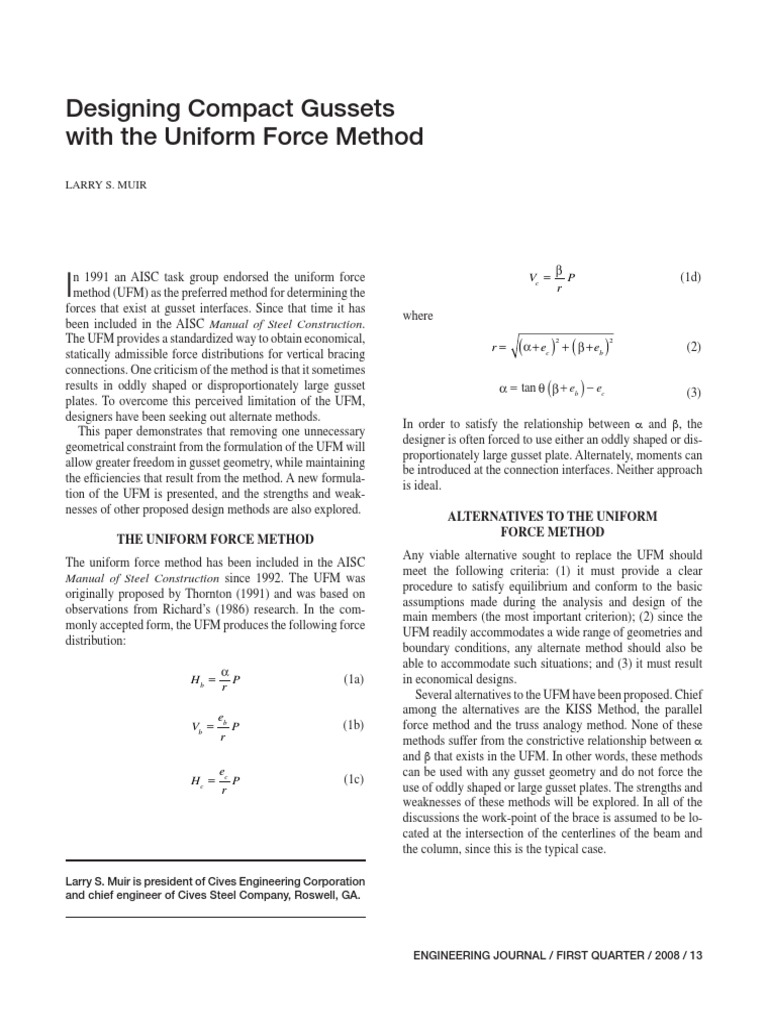 Designing Compact Gussets | PDF | Truss | Beam (Structure)
