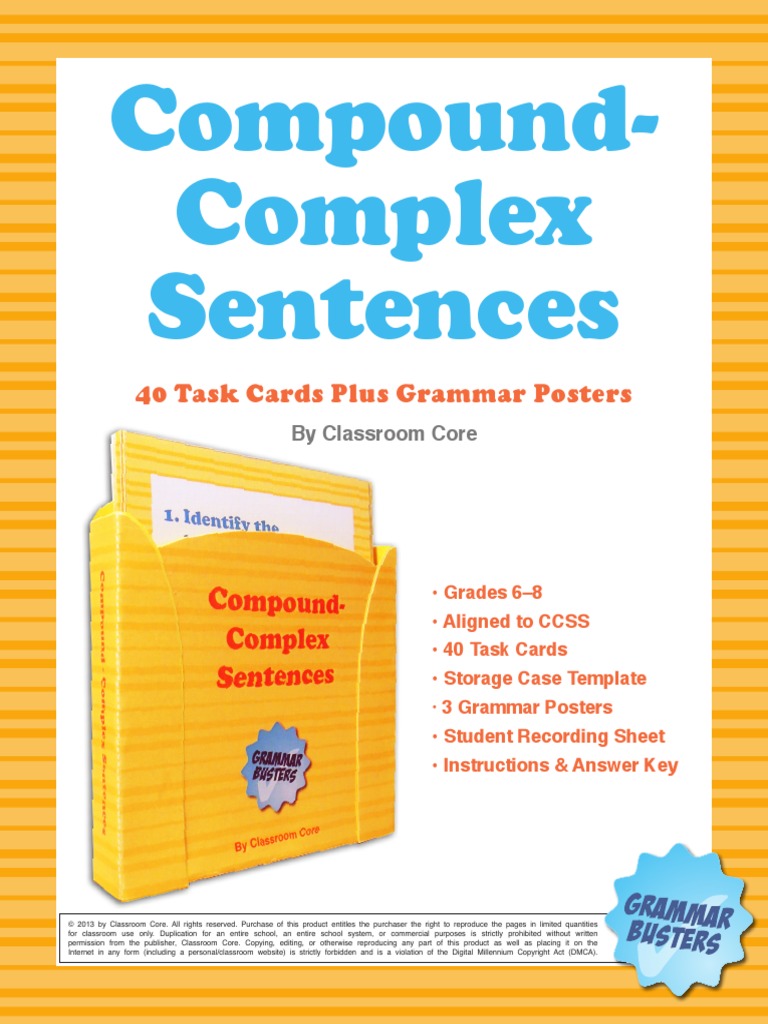 3 Compound-Complex Sentences by Classroom Core | PDF | Semantic Units ...