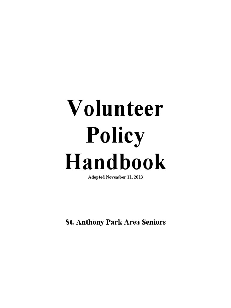 Volunteer Handbook 2019 | PDF