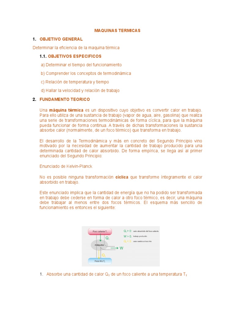 Maquinas Termicas | PDF | Calor | Termodinámica