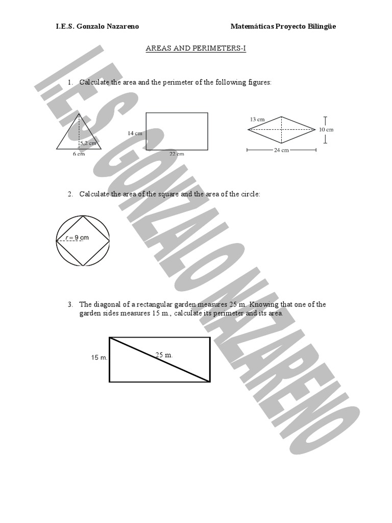 Math Project: Areas & Perimeters | PDF | Area | Rectangle