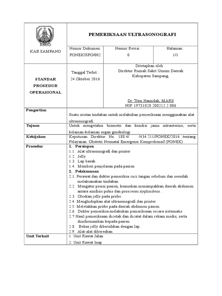 SPO Pemeriksaan USG | PDF