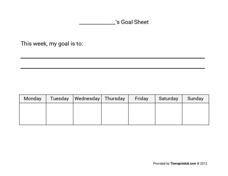 Goal Sheet | PDF