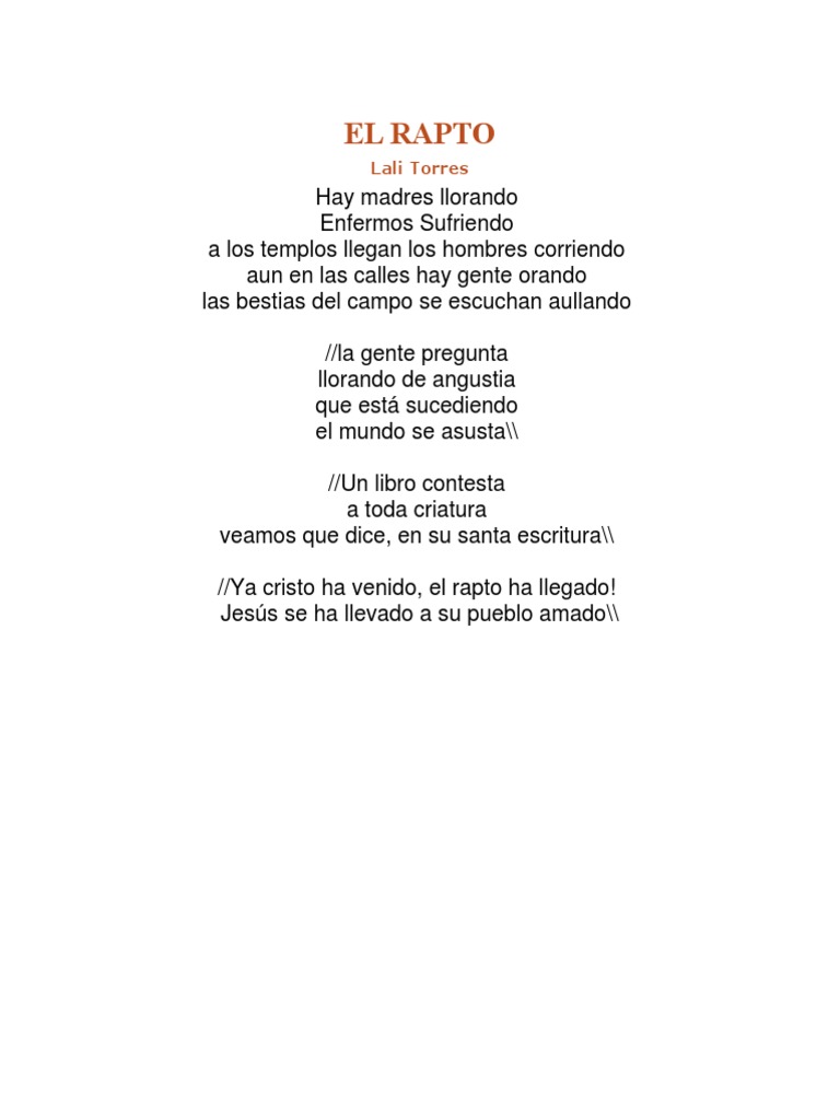 El Rapto Letra | PDF | Personas | Religión y creencia