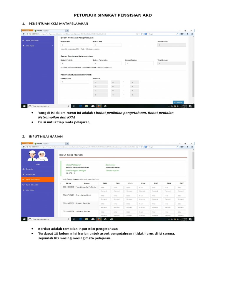 Petunjuk Singkat Pengisian Ard | PDF