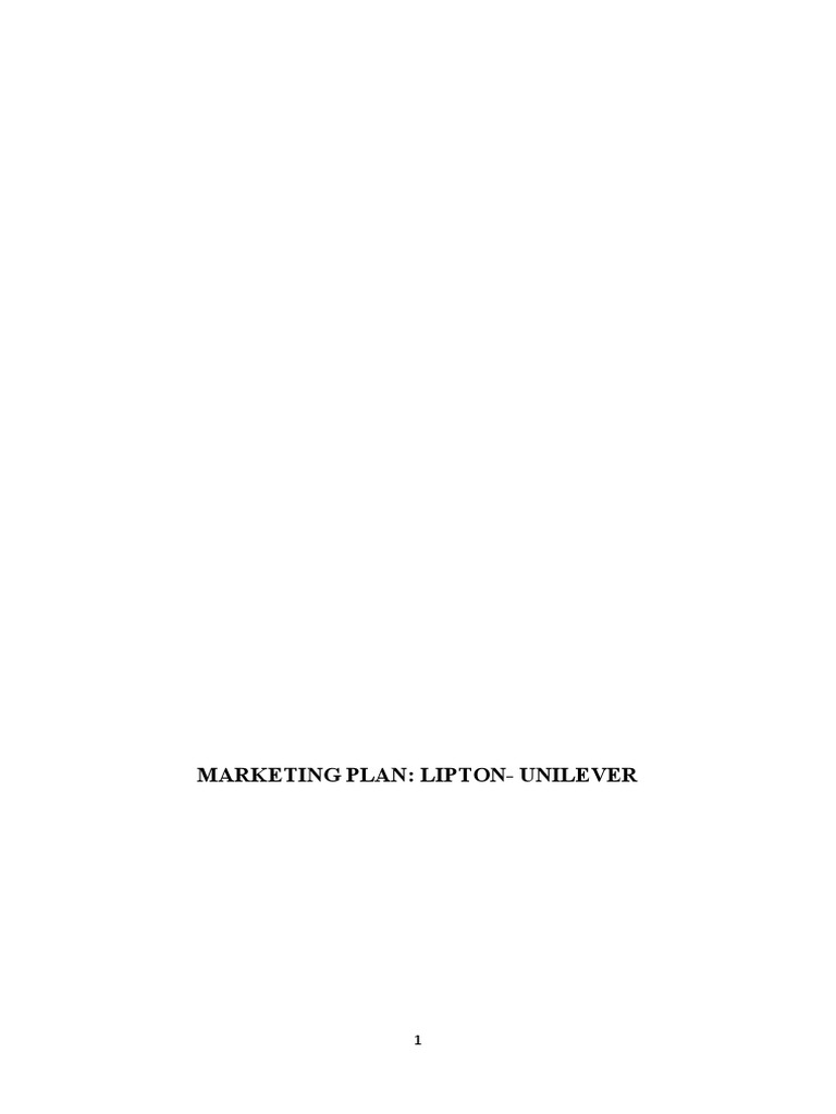 Lipton Marketing Plan Overview | PDF | Pepsi Co | Tea