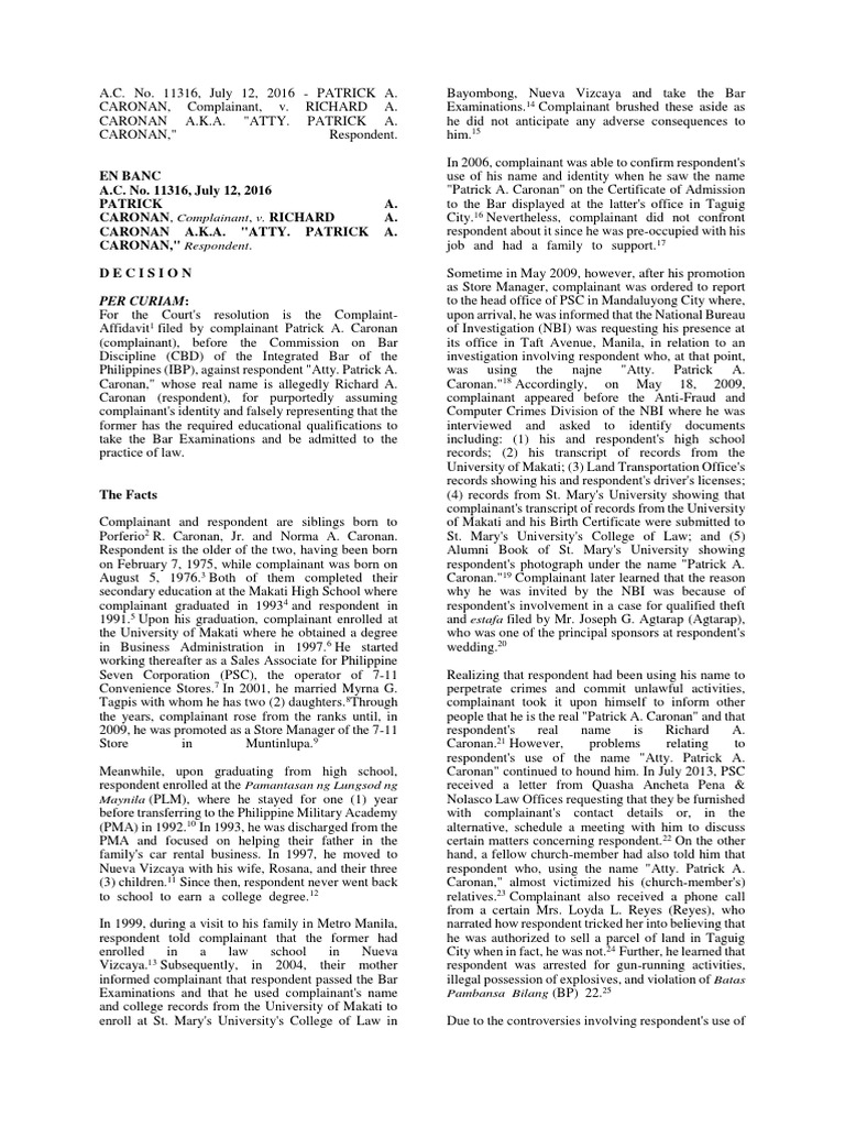 Caronan vs. Caronan | PDF | Lawyer | Virtue